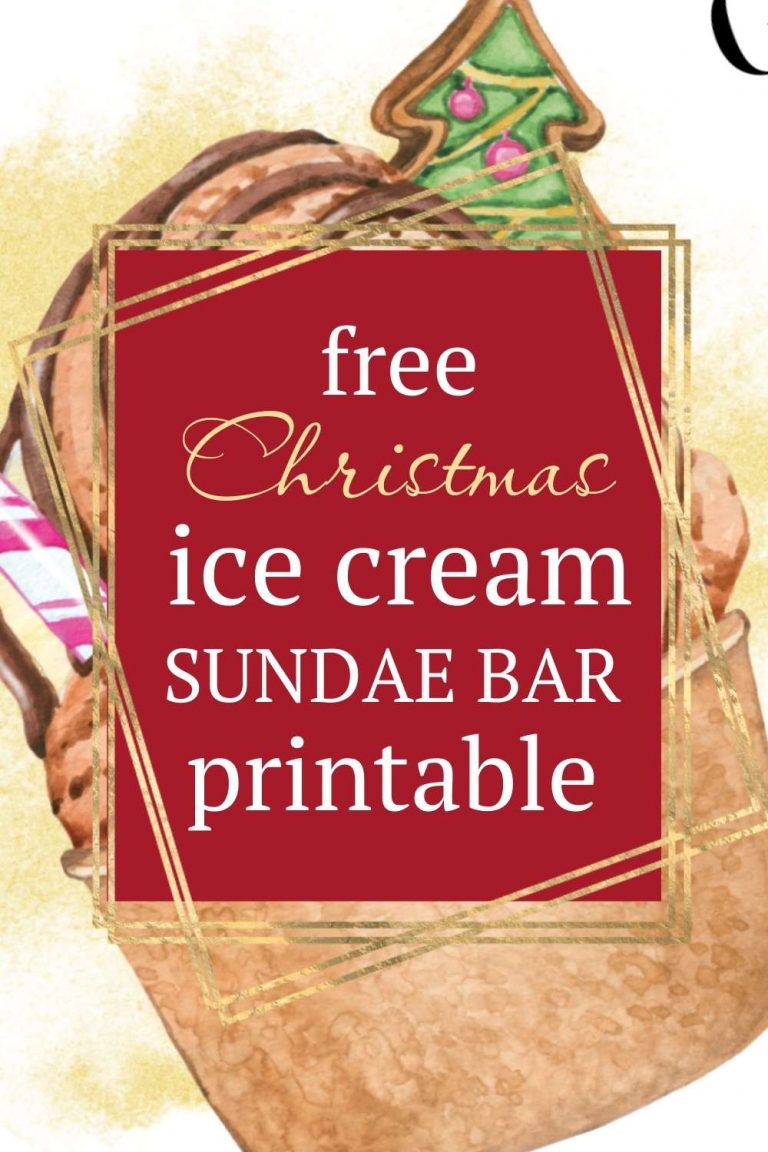 Free Christmas Ice Cream Sundae Bar Printable