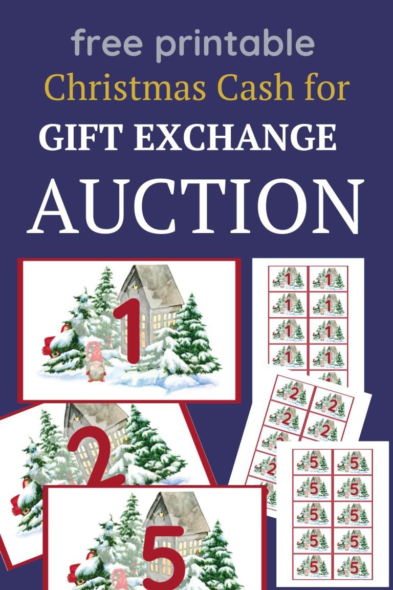 Christmas Money for Gift Auction (free printable)