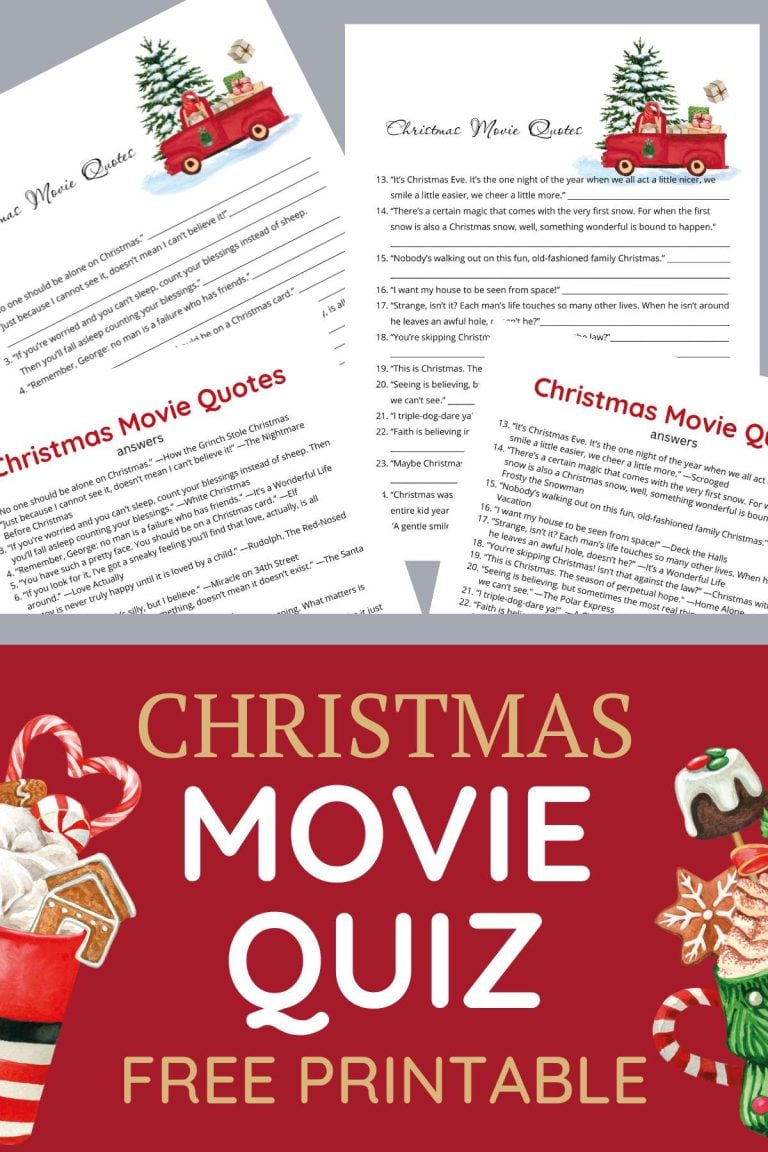 25 Christmas Movie Quotes Free Printable Quiz