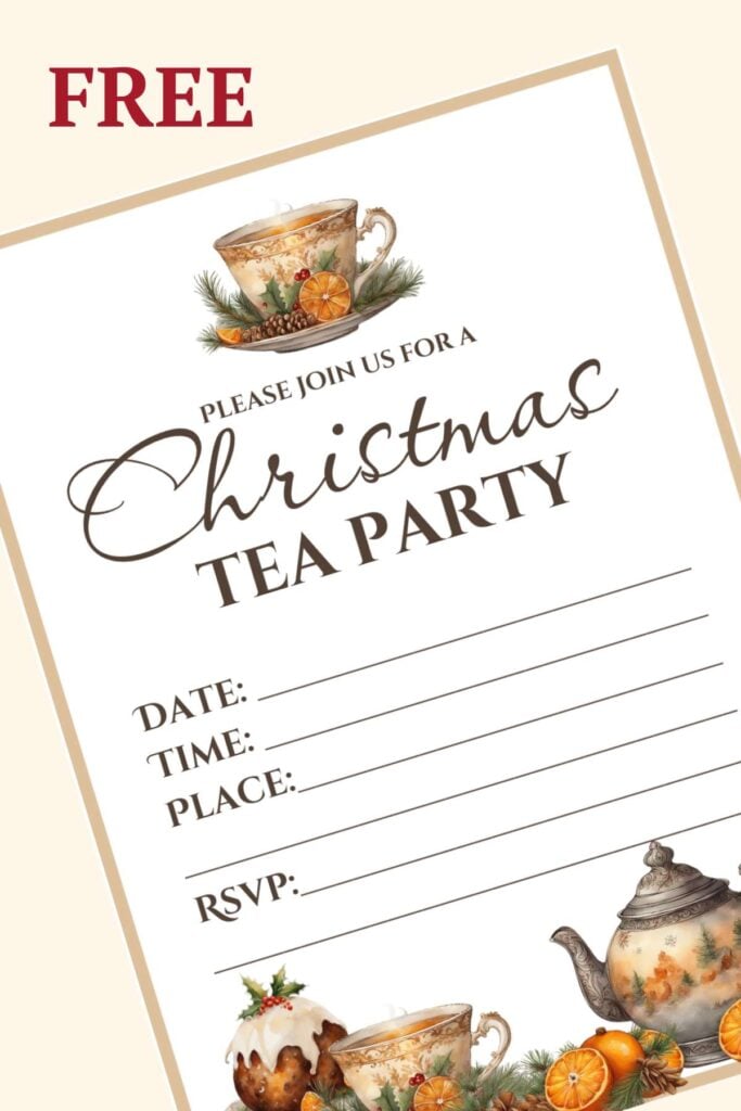 Free Christmas Tea Party Invitation