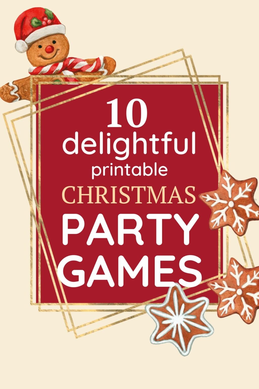 10 Cheerful Printable Christmas Party Games - Gingerbread