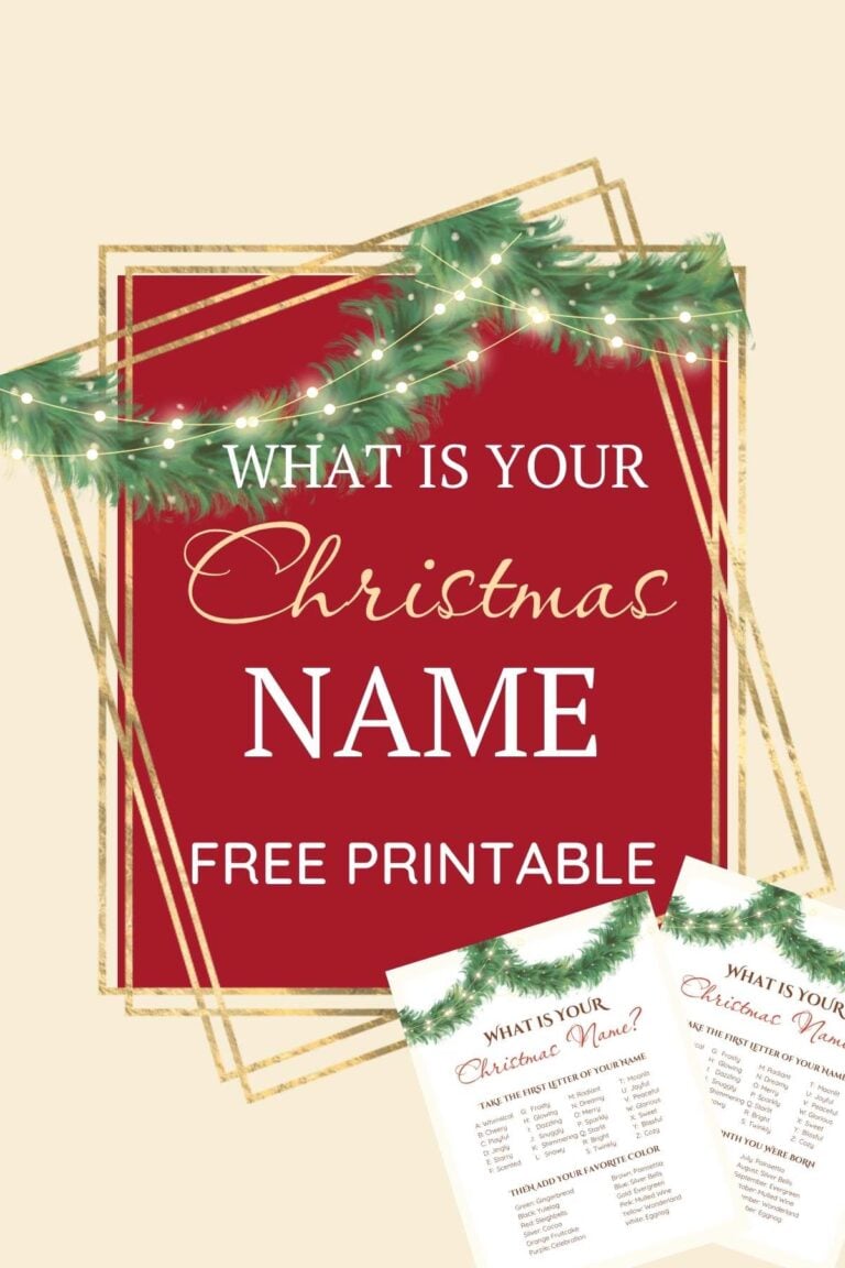 What Is Your Christmas Name - Free Printable