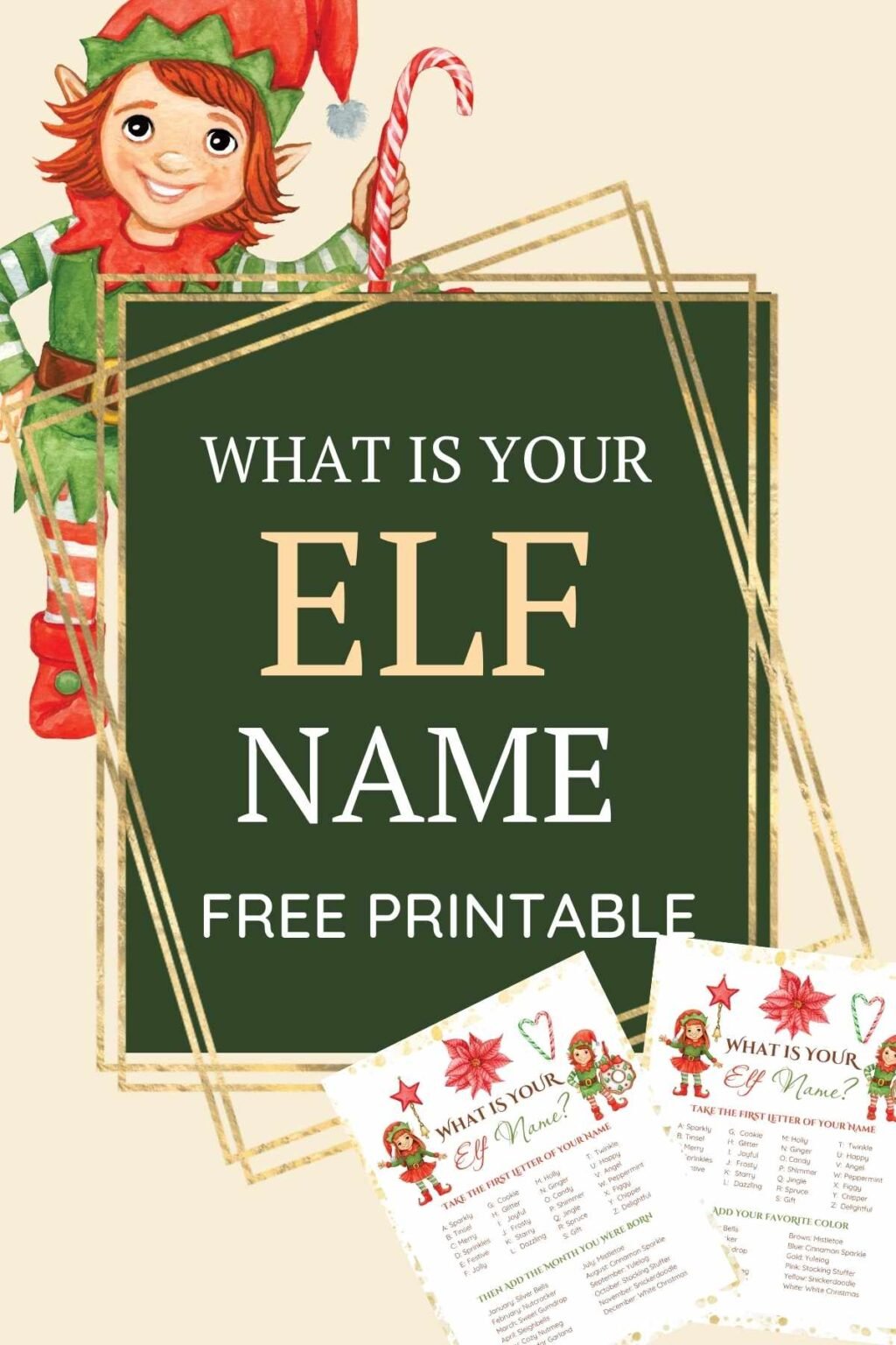 What Is Your Elf Name - Free Printable